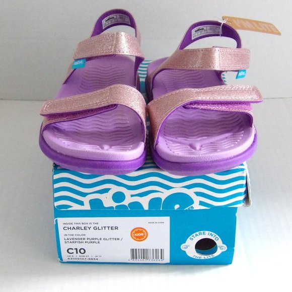 Native | Shoes | Native Brand Toddler Size C Glitter Star Fish Purple ...